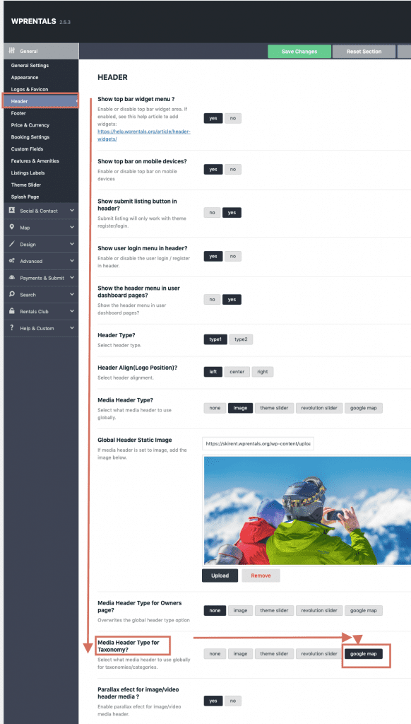 How to make property custom taxonomy page Half Map style - WP Rentals Help