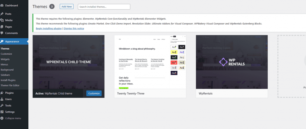 How to install WpRentals theme & Included plugins - WP Rentals Help